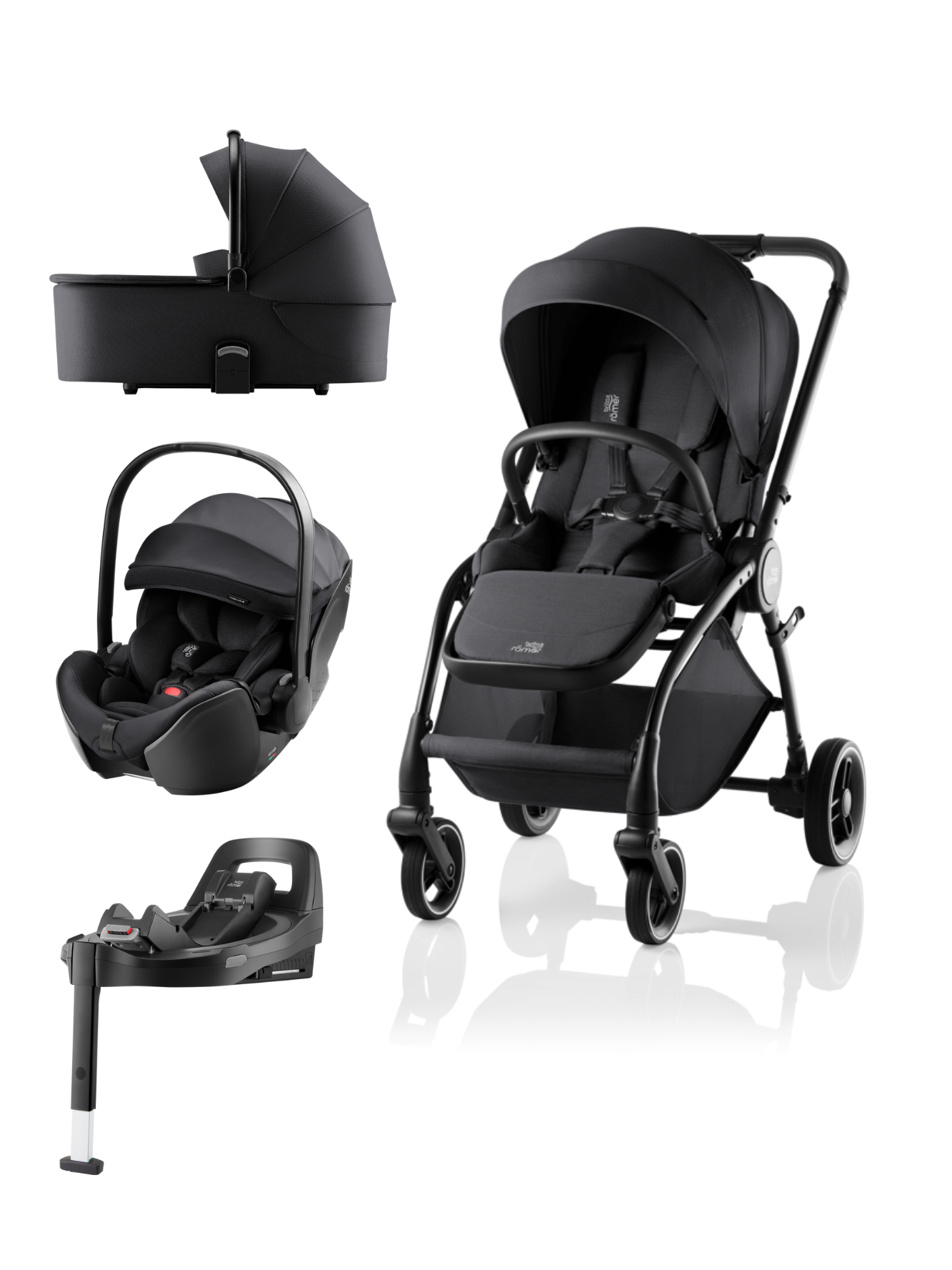 Britax Romer Rio + Alcofa + Baby-Safe Pro Style Black + Base