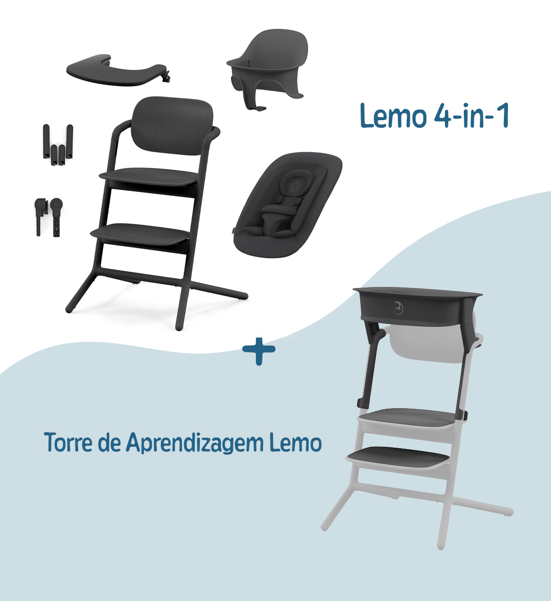 Cybex Lemo 4 em 1 Stunning Black com Learning Tower